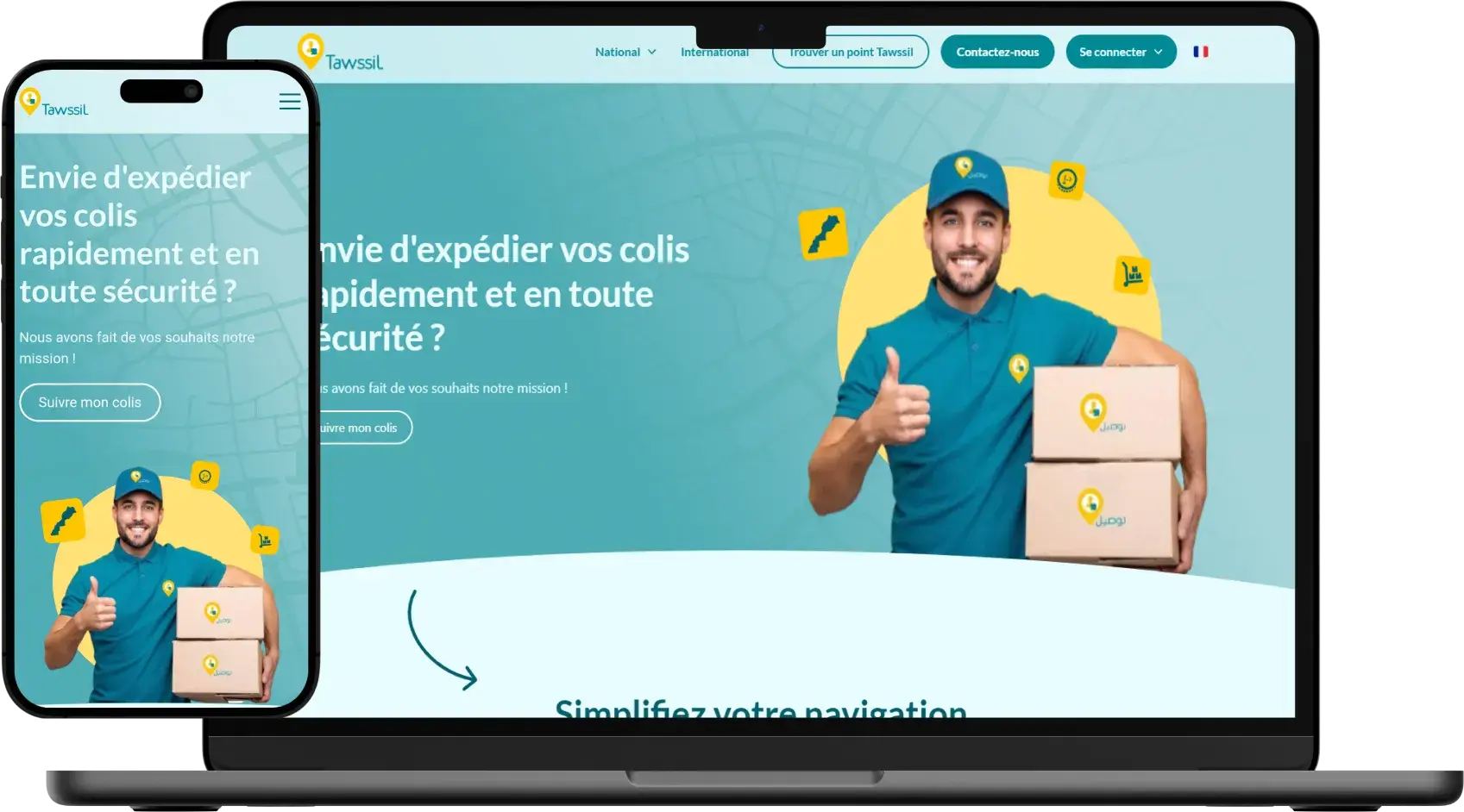 Projet Webflow Tawssil - Expédition de colis rapide et sécurisée au Maroc